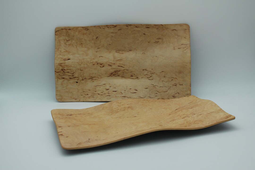 Wooden Curly Birch Plates 2x - Etsy