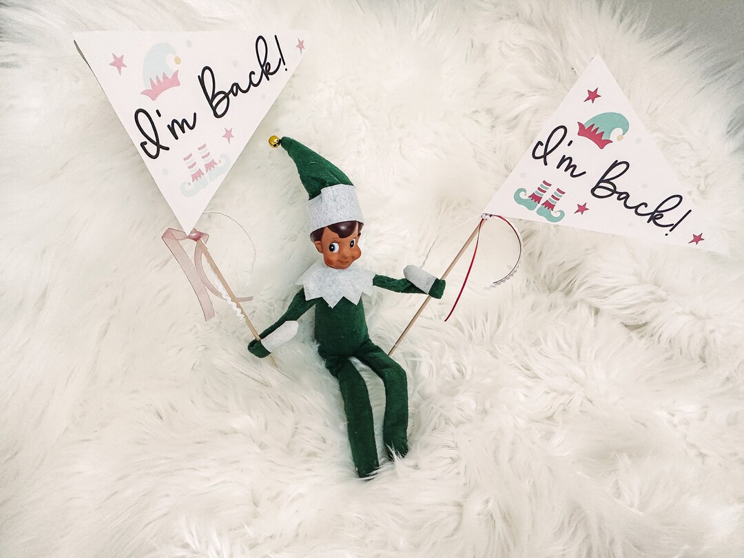 Printable Elf Pennants Flag| Holiday Flags Printable| I'm Back ...