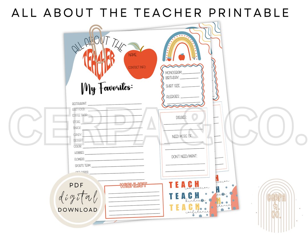 About the Teacher | Teacher Wish List| Teacher Favorites| Back to ...
