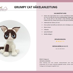 Crochet Grumpy Cat - Crochet Pattern, Amigurumi, Häkelanleitung ...