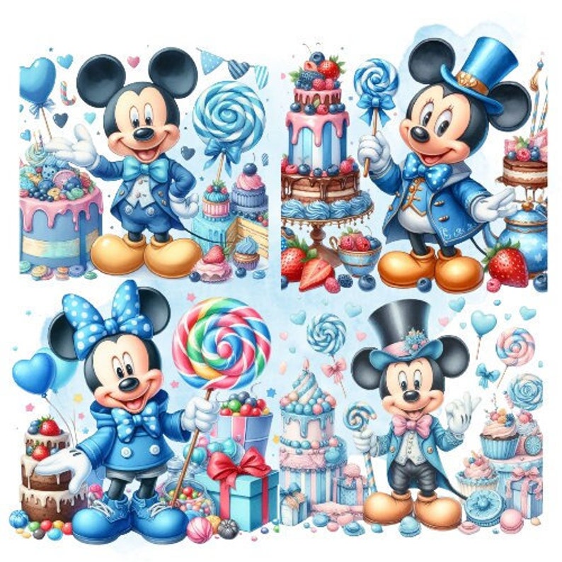 Mickey Mouse Candy Png Clipart, Instant Download - Etsy