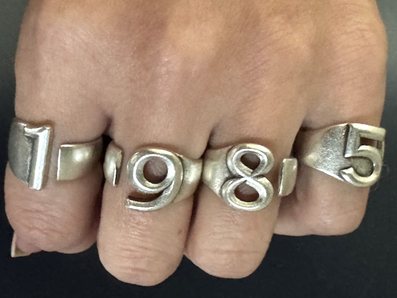Number Ring From 6.5 to 8.5 US Size. Lucky Number. Unisex Handmade Ring ...