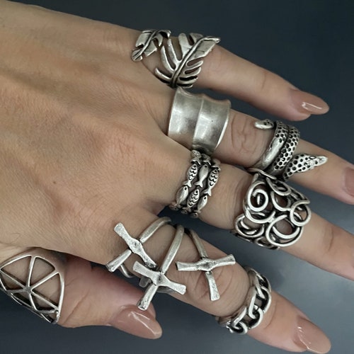 Boho Hippie Ring. Unisex Adjustable Ring. Creative Silver - Etsy