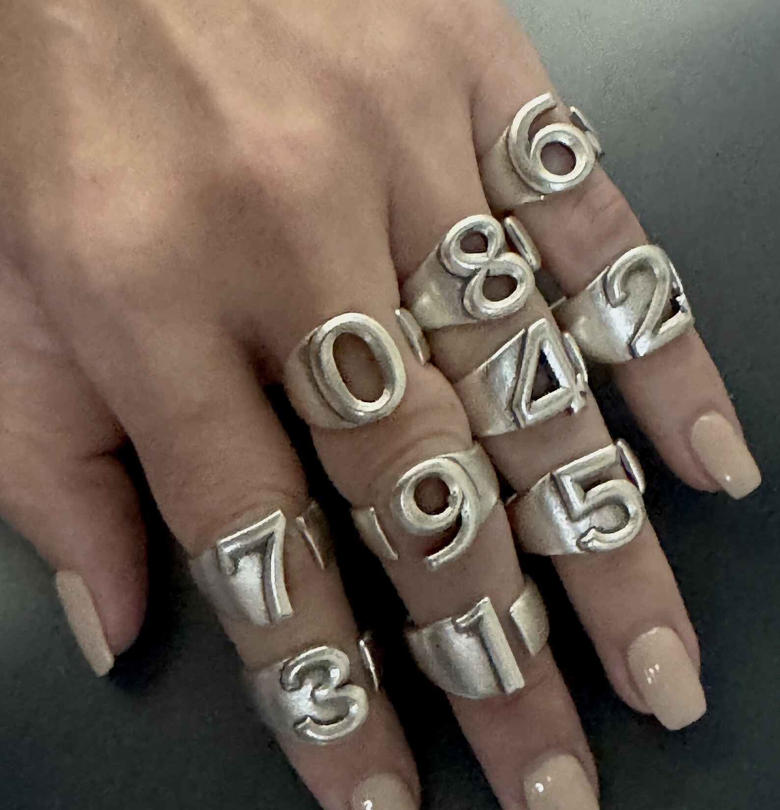 Number Ring From 6.5 to 8.5 US Size. Lucky Number. Unisex Handmade Ring ...
