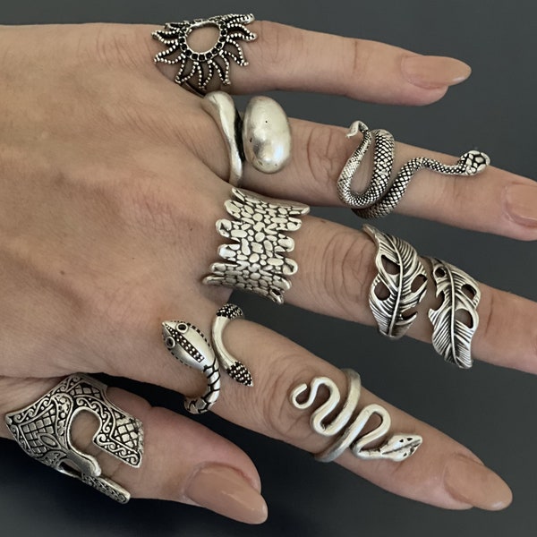 Boho Silver Rings - Etsy