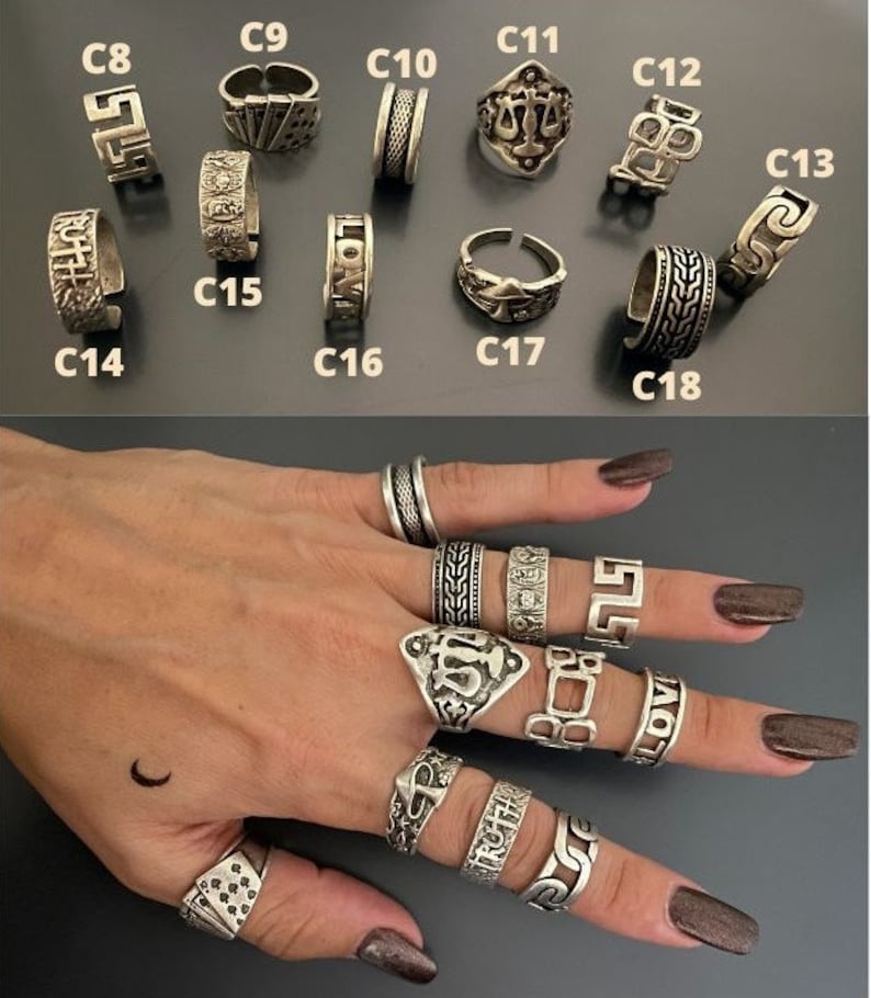 Boho Hippie Rings. Unisex Adjustable Rings. Statement Ring. - Etsy
