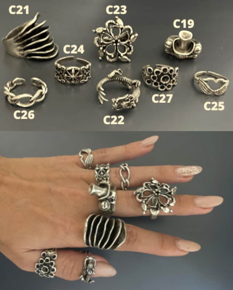 Boho Hippie Rings. Unisex Adjustable Rings. Statement Ring. - Etsy