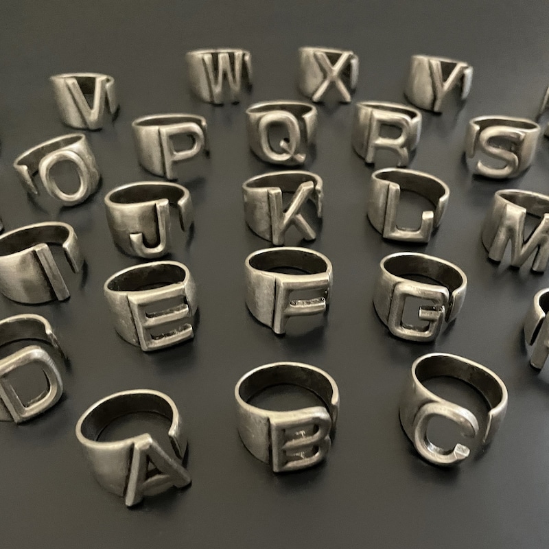 Letter Ring - Etsy