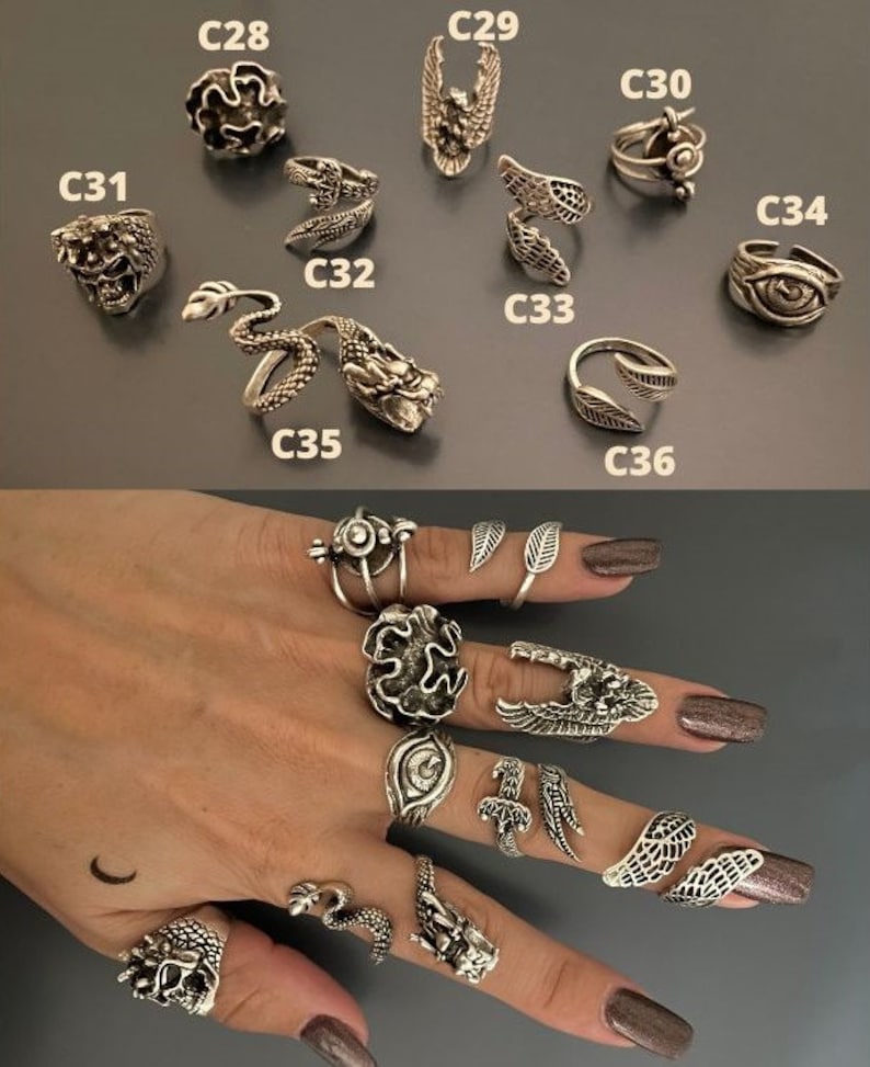 Boho Hippie Rings. Unisex Adjustable Rings. Statement Ring. - Etsy