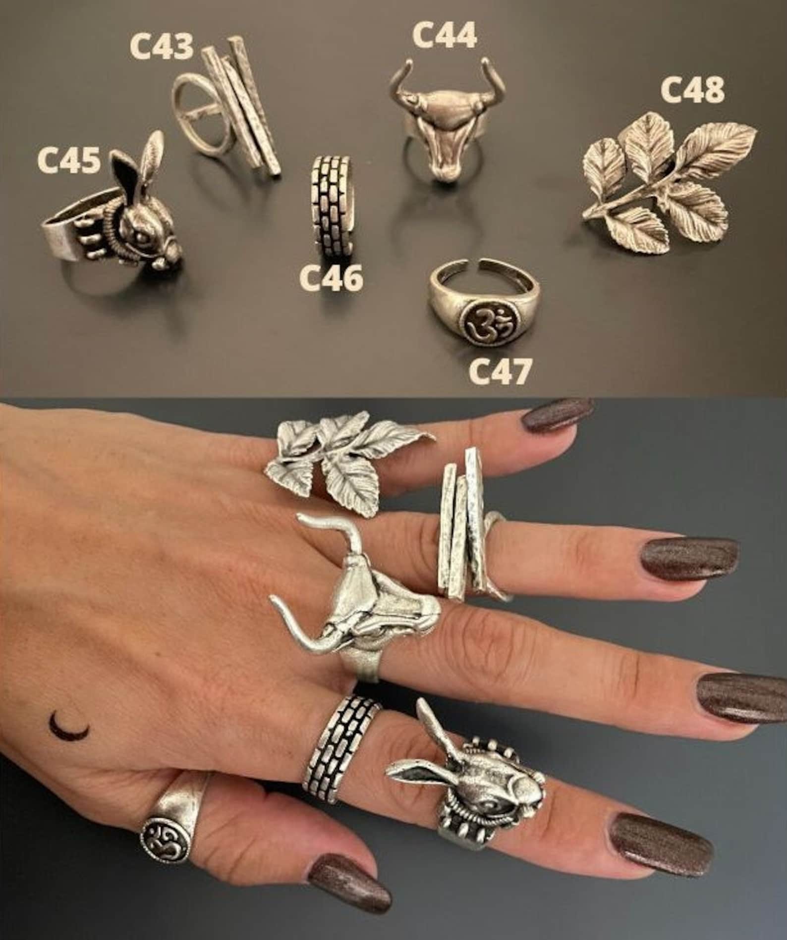 Boho Hippie Rings. Unisex Adjustable Rings. Statement Ring. - Etsy