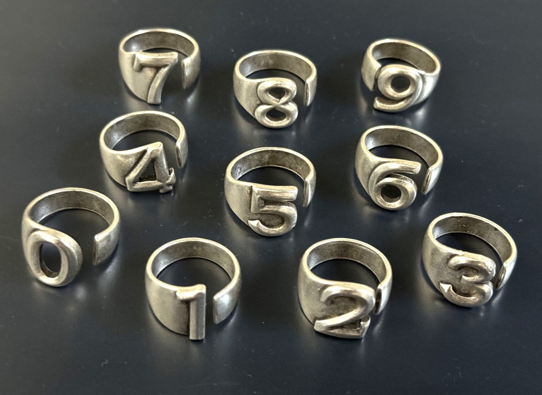 Number Ring From 6.5 to 8.5 US Size. Lucky Number. Unisex Handmade Ring ...