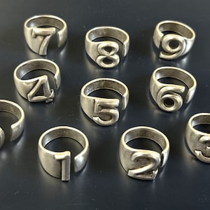 Number Ring From 6.5 to 8.5 US Size. Lucky Number. Unisex Handmade Ring ...