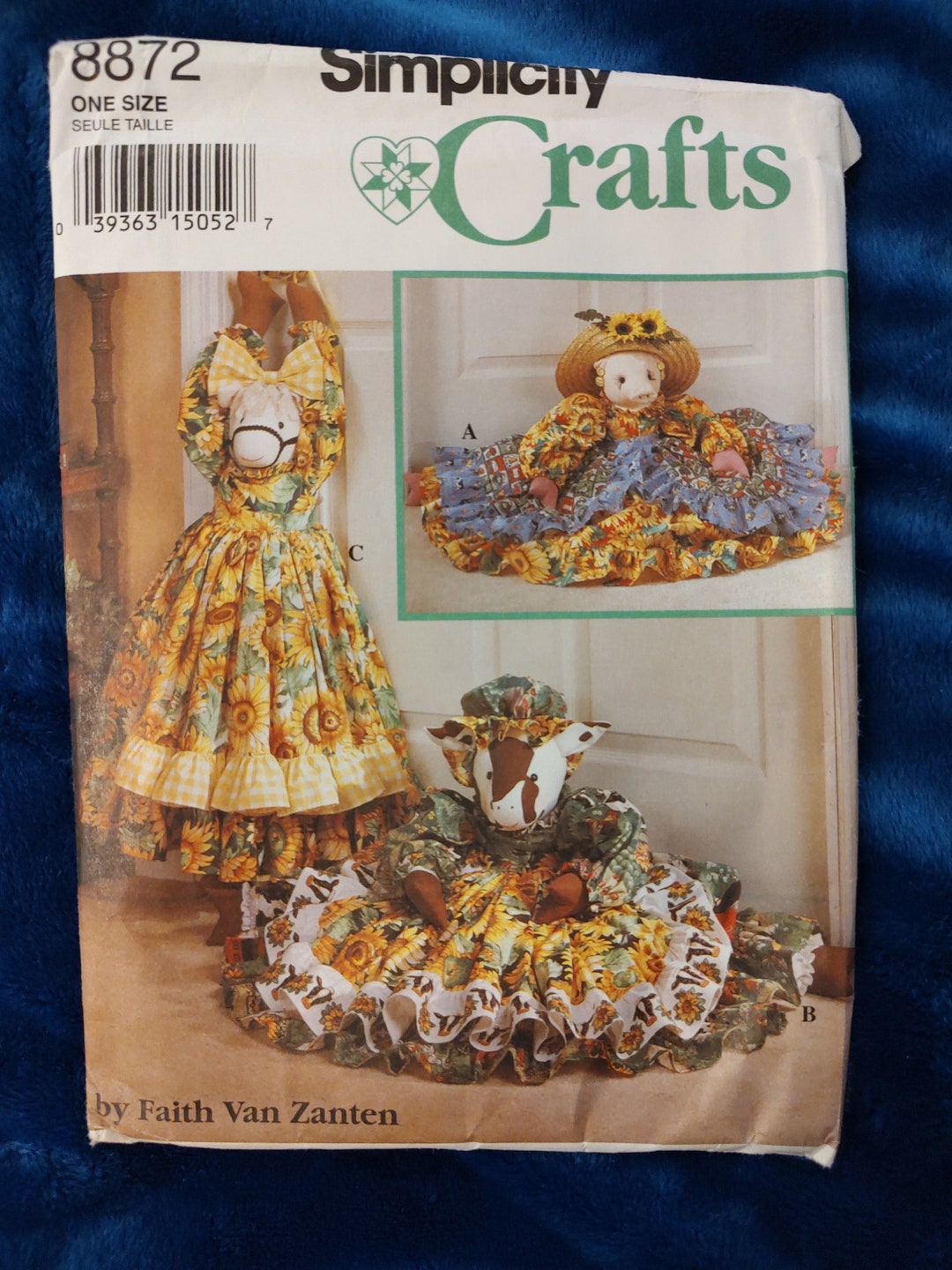 Vintage Simplicity 8872 Stuffed Cow Pig Pony Draft Stoppers Sewing ...