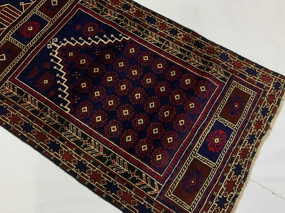 Oriental Prayer Rug Traditional Prayer Rug Antique Prayer Wool Rug Wool ...