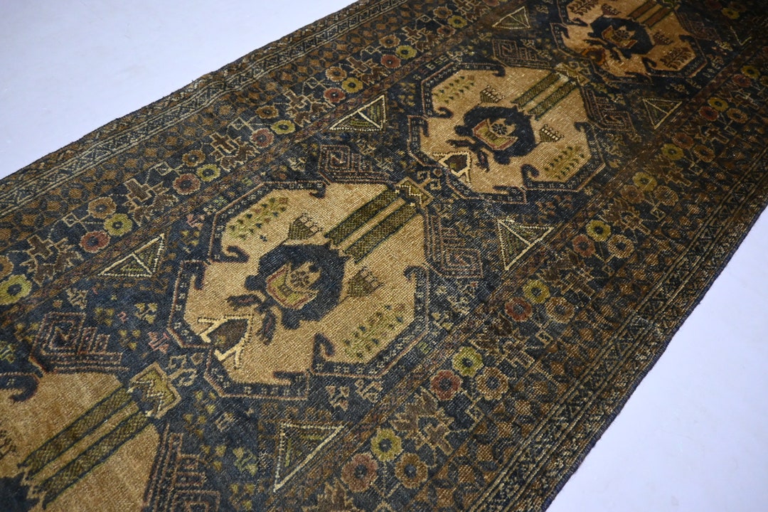 8 Ft Antique Runner Rug, 3x8 Ft Oriental Baluchi Runner Rug, Afghan ...