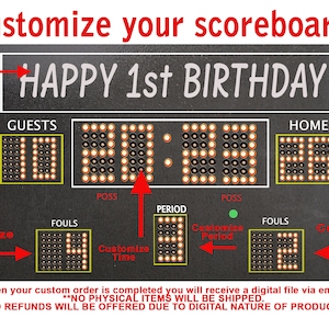 Digital Download Custom Basketball Scoreboard digital Download Custom ...