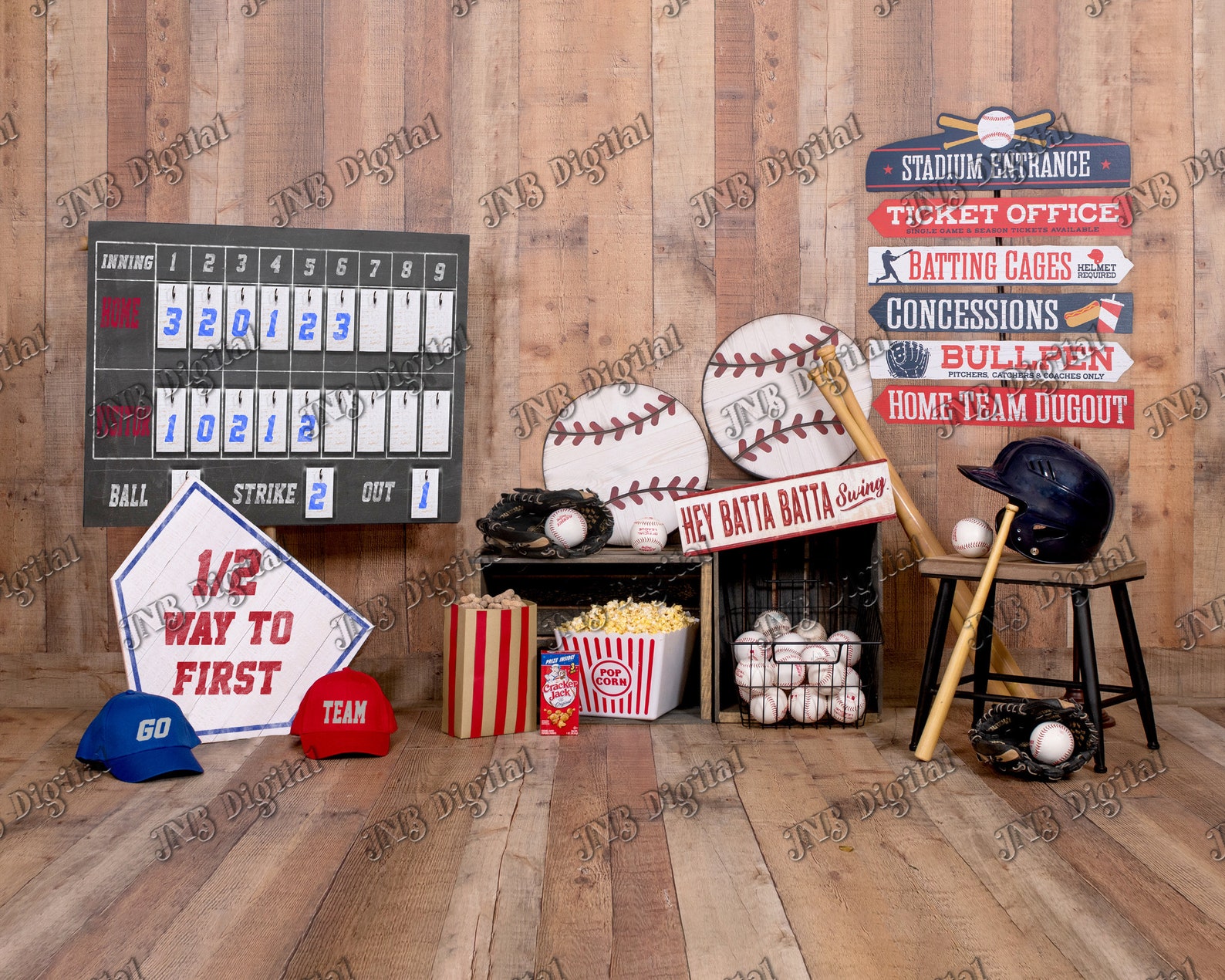Digital Backdrop Baseball Theme Half Way to First. Six Month Old ...