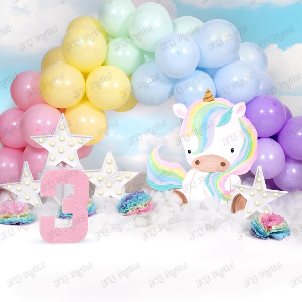3 Year Birthday Backdrop - Etsy