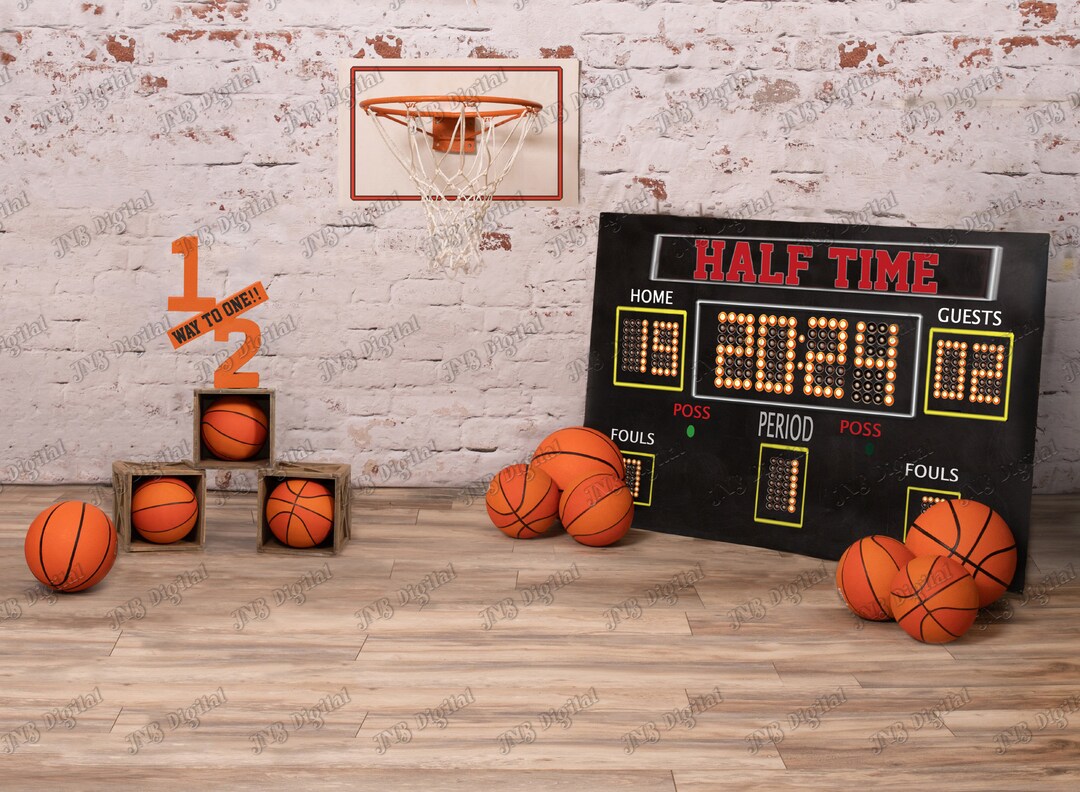 Half Way to One Birthday, Half Time Basketball Birthday, 6 Month Old ...