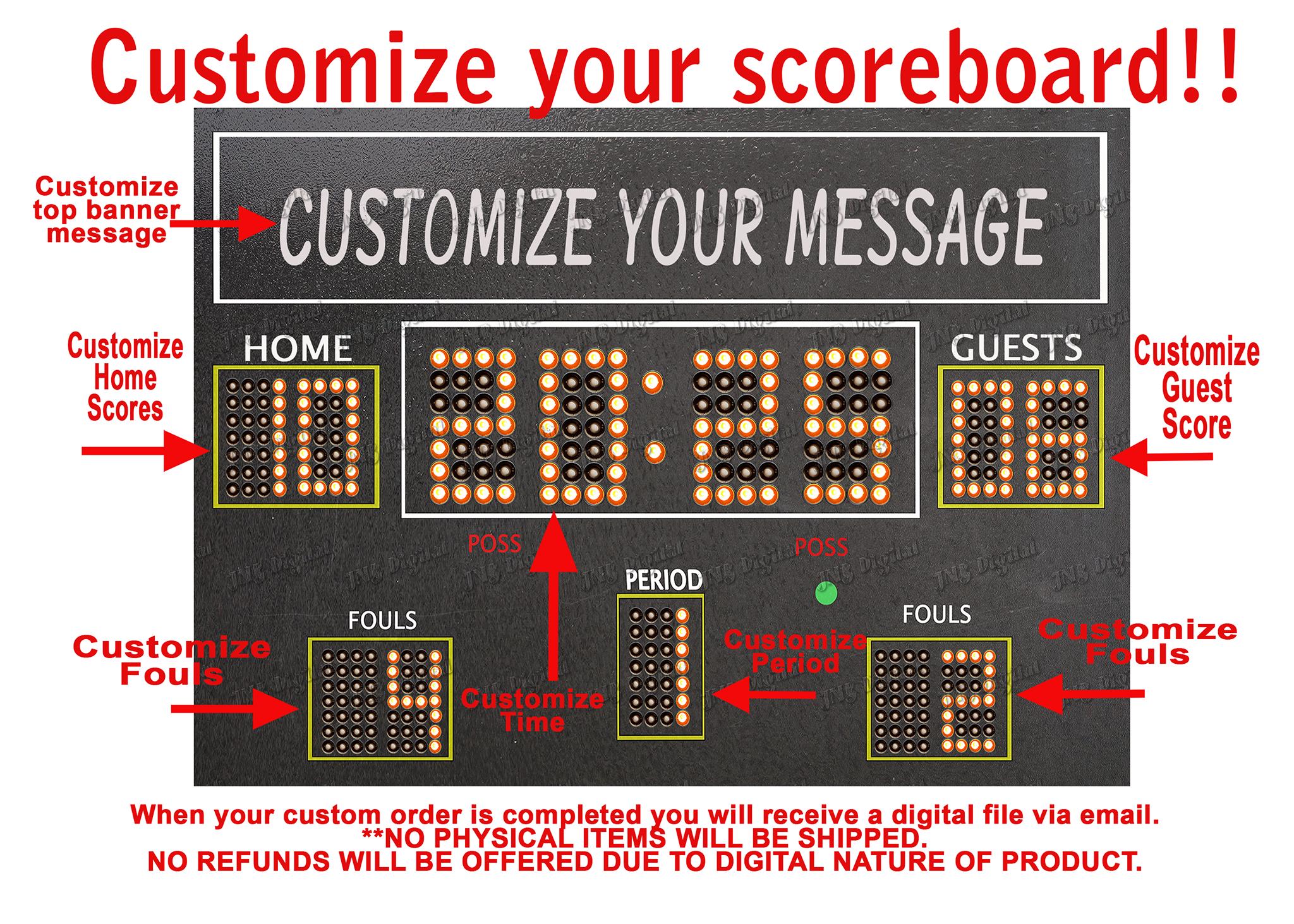 Digital Download Custom Basketball Scoreboard ***digital Download ...