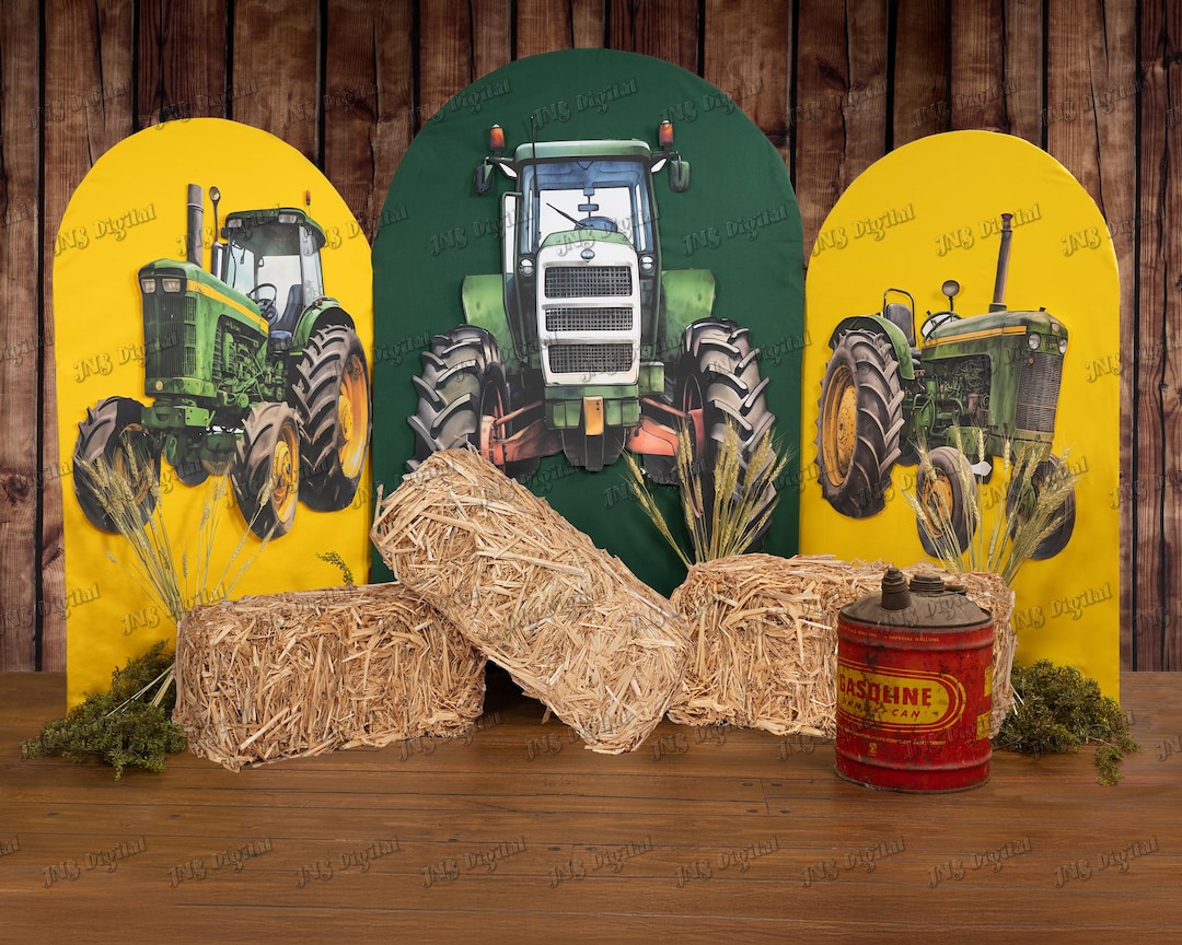 Digital Backdrop, Green Farm Tractor Theme, Toddler Farm Backdrop ...