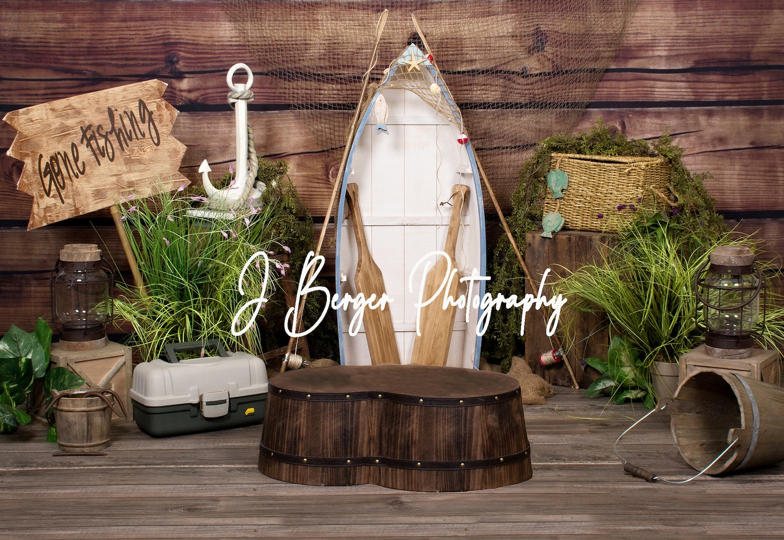 Digital Backdrop, Gone Fishing Theme, for Baby, Toddler, Child ...