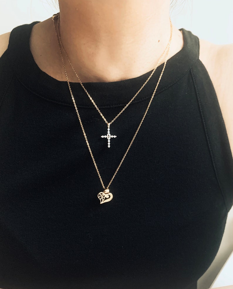 Diamond Cross Pendant Necklace in Custom Silver Rope Box Snake Cable ...
