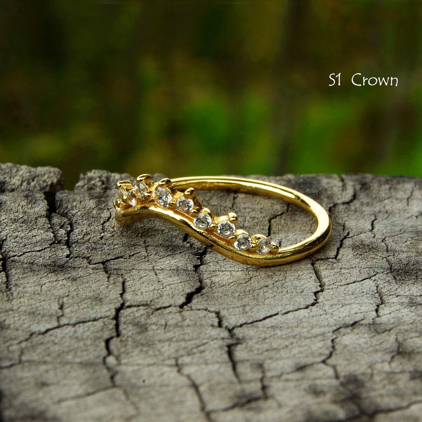 14k Gold Diamond Stackable Rings, Sterling Silver Band Rings ...