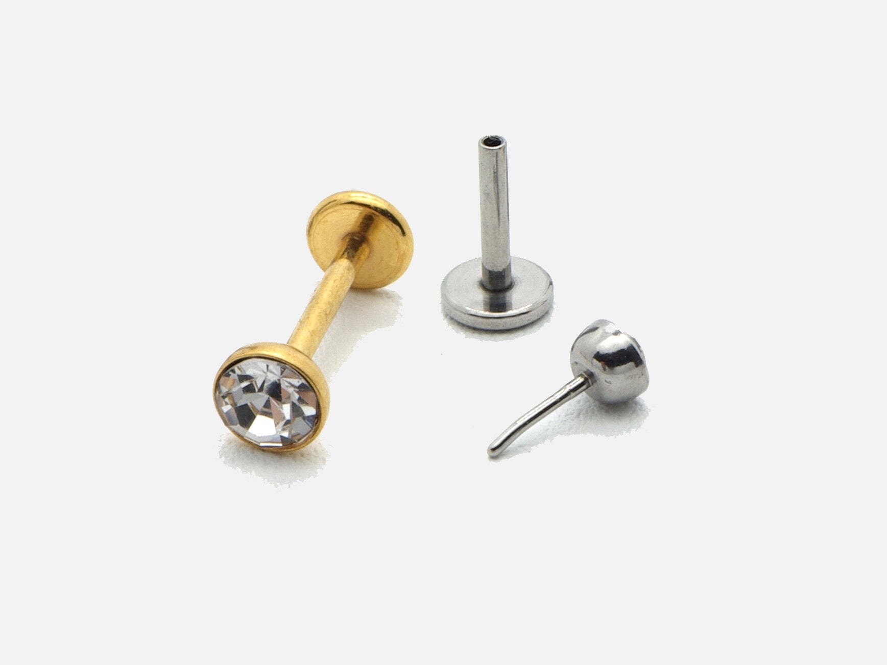 Pair of 20g-18g Push in Pin Flat Back Earring cartilage - Etsy