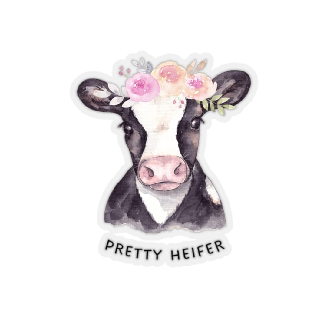 Pretty Heifer Kiss-cut Stickers Cow Farm Animal Flowers - Etsy