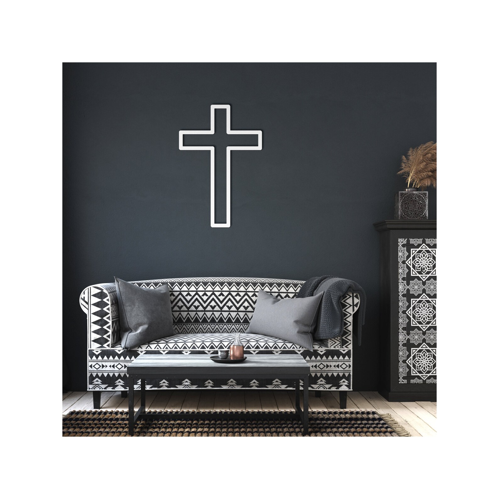 Cross Outline Metal Wall Art - Etsy