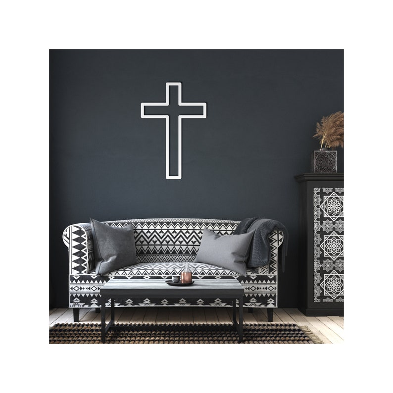 Cross Outline Metal Wall Art - Etsy