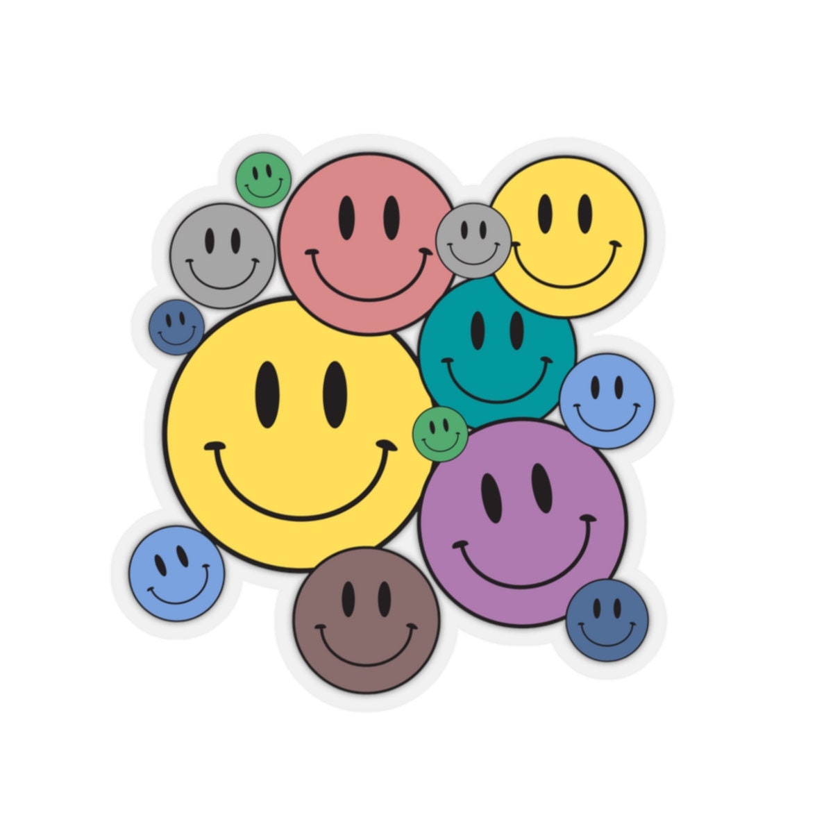 Smiley Faces Kiss-cut Stickers - Etsy