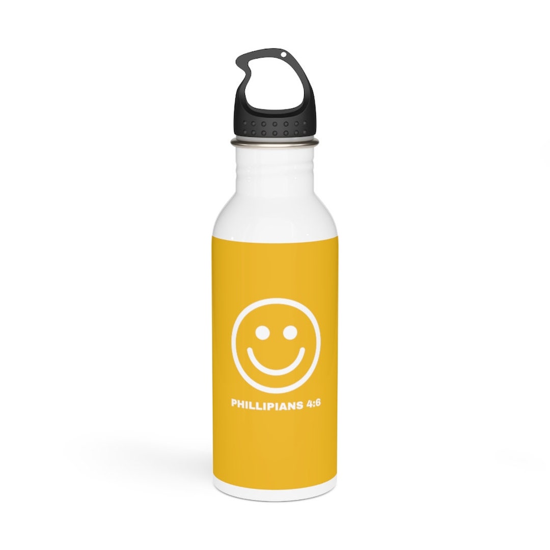 Smiley Face Stainless Steel Water Bottle - Etsy