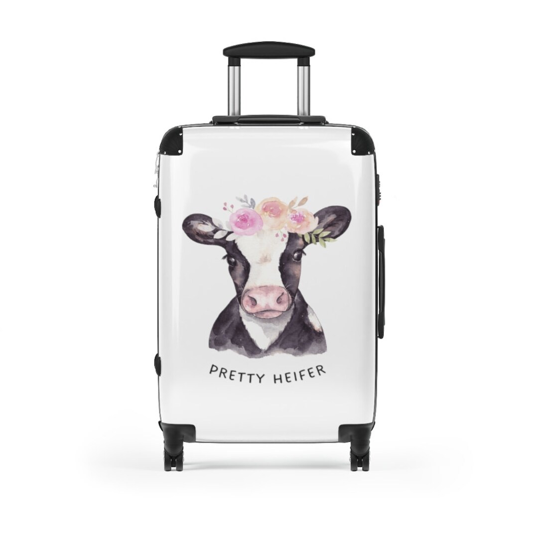 Pretty Heifer Suitcases Cow Farm Animal Flowers Travel - Etsy