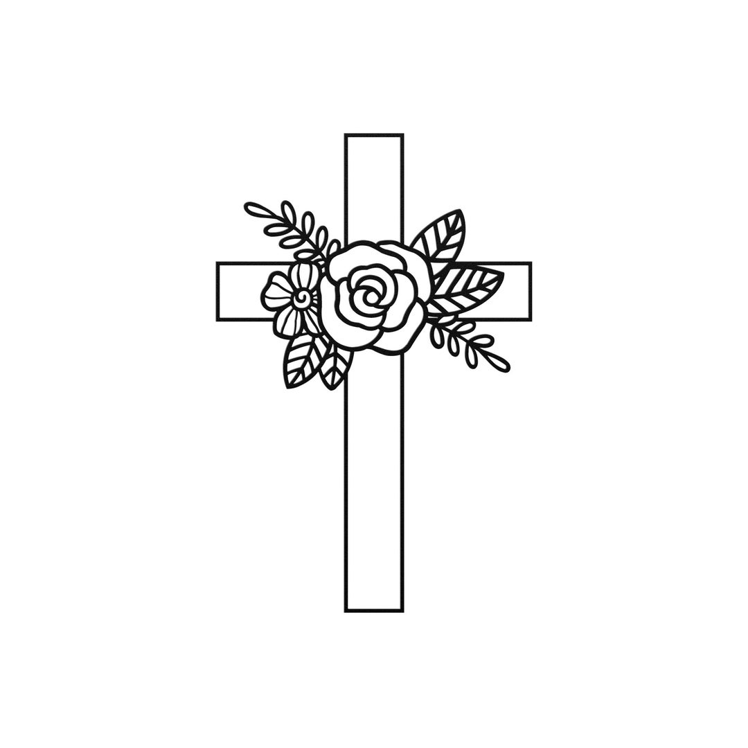 Rose Cross Metal Wall Art - Etsy