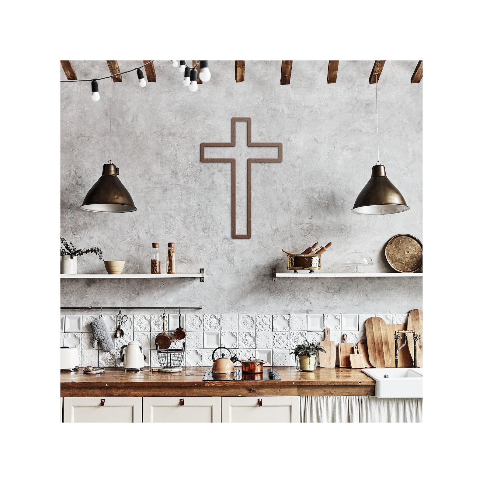 Cross Outline Metal Wall Art - Etsy
