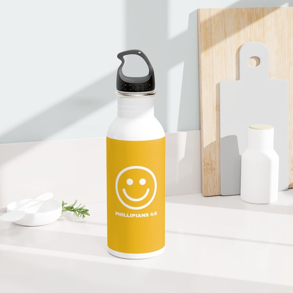 Smiley Face Stainless Steel Water Bottle - Etsy