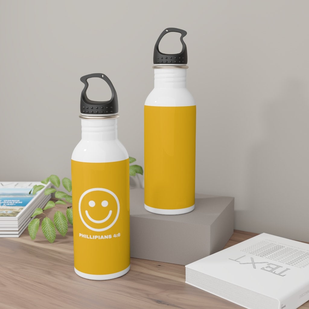 Smiley Face Stainless Steel Water Bottle - Etsy