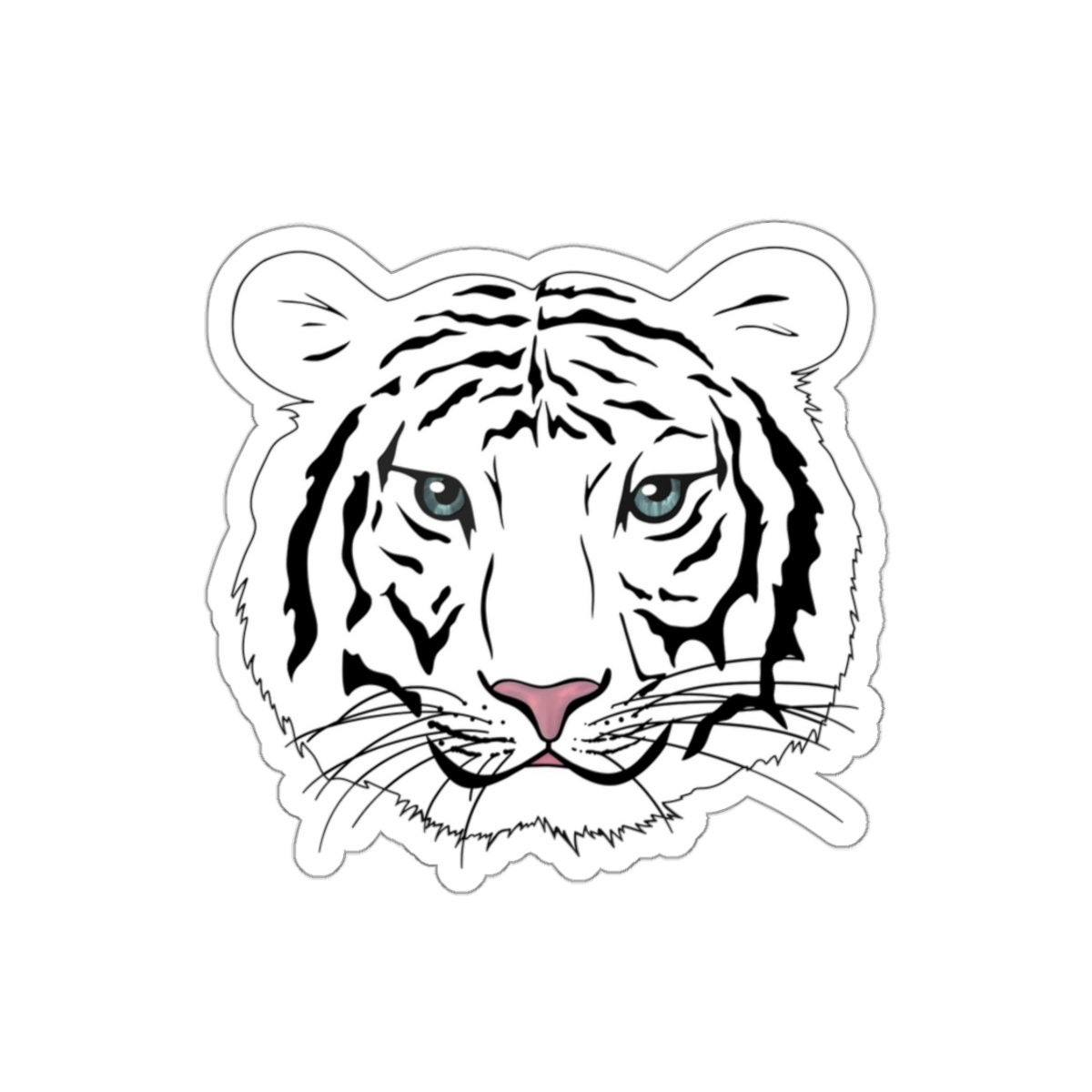 White Tiger Kiss-cut Stickers - Etsy