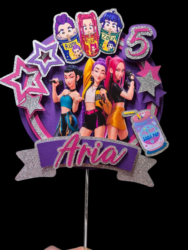 K-pop Demon Hunters Cake Topper | Custom Birthday Cake Decoration ...