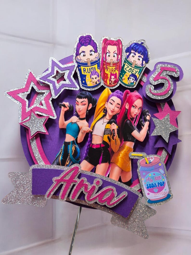 K-pop Demon Hunters Cake Topper | Custom Birthday Cake Decoration ...