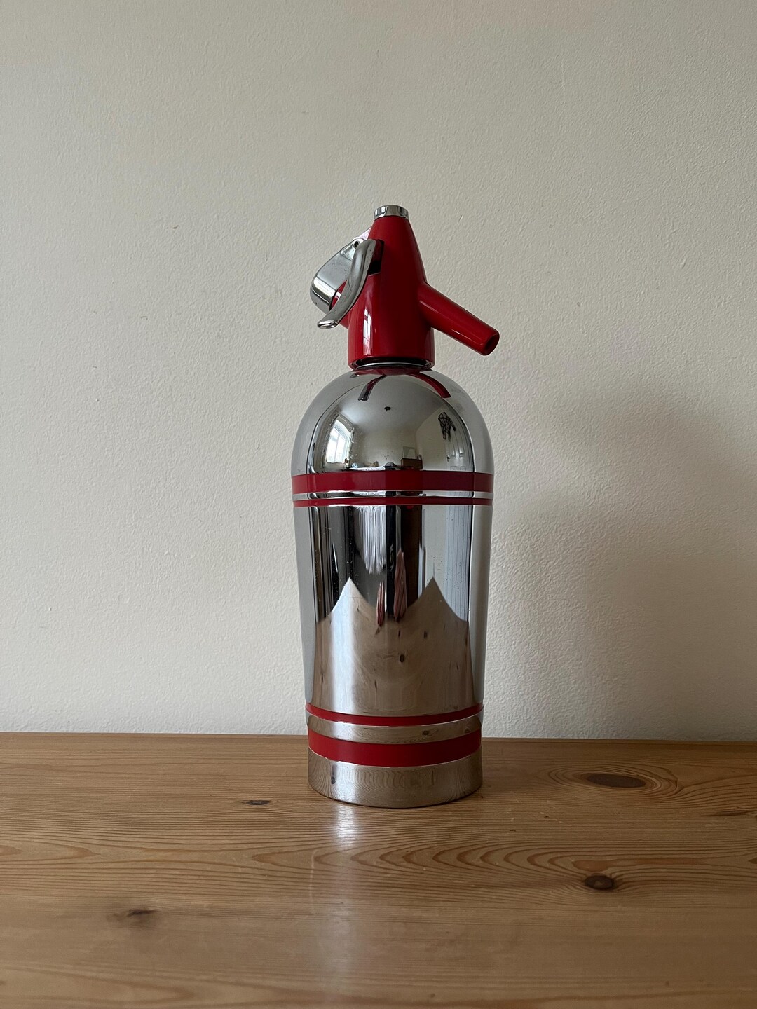Vintage Sparklets Chrome Metal Soda Siphon, Seltzer Bottle, With Red ...