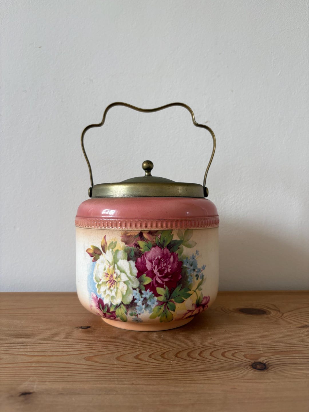 Vintage Crown Devon Rose Blush Biscuit Barrel - Etsy