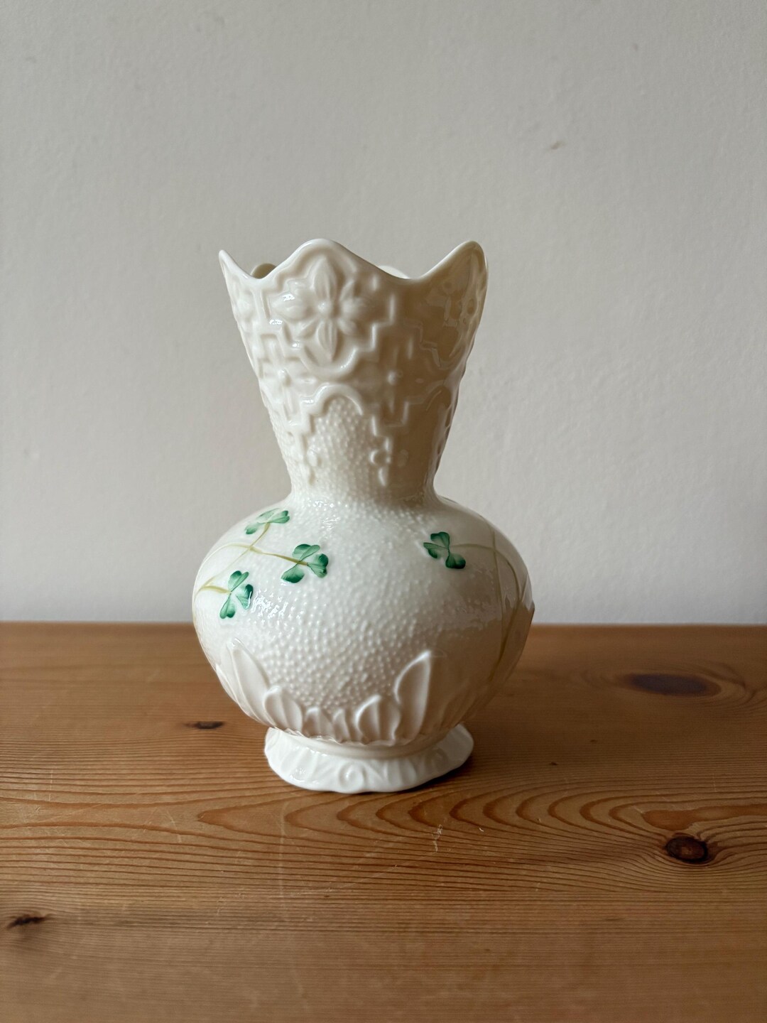 Vintage, Belleek Donegal Wicklow Bud Vase, Shamrock, 7th Mark, Retired ...