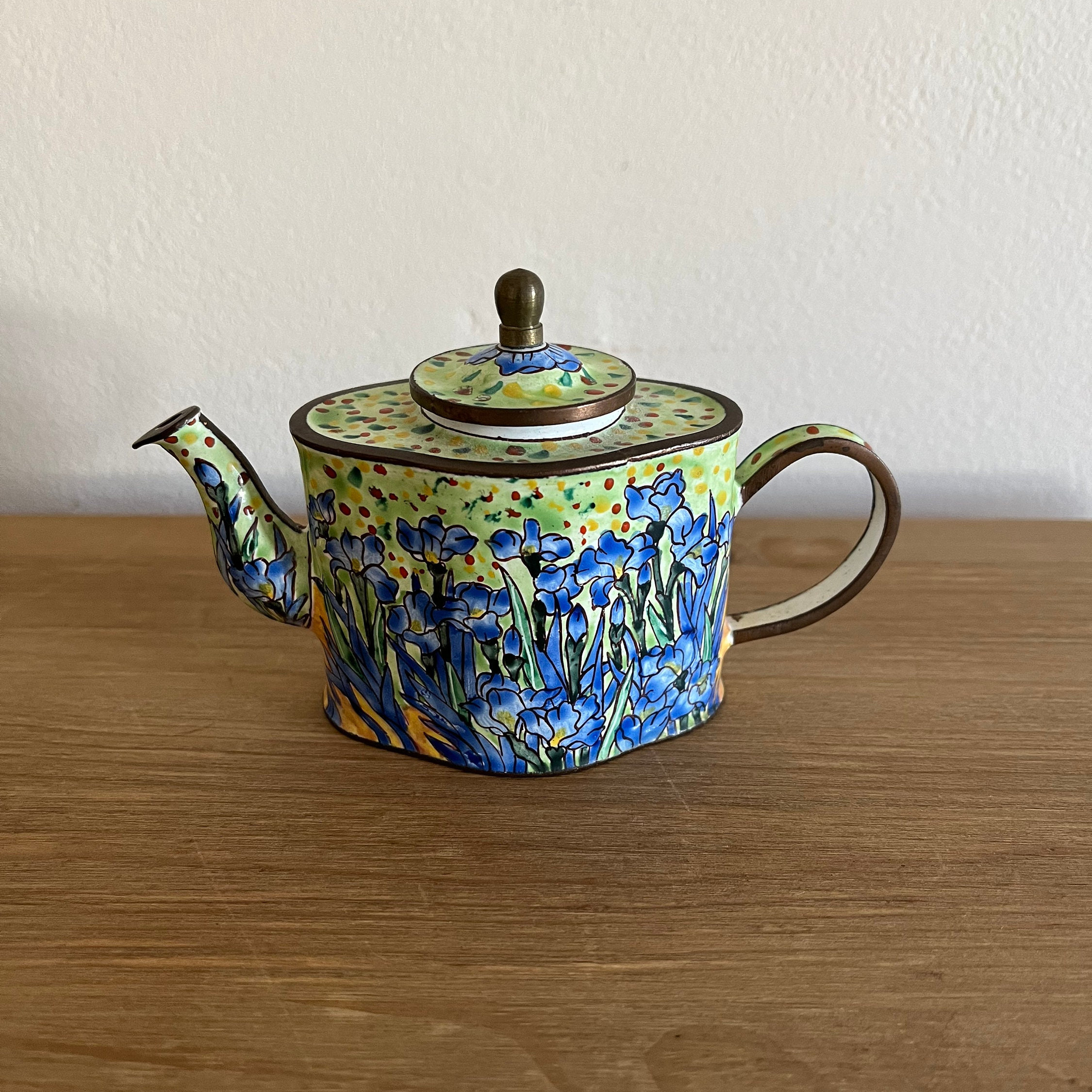 Trade Aid, Vincent Van Gogh Iris Blue Yellow Green Miniature Enamel ...