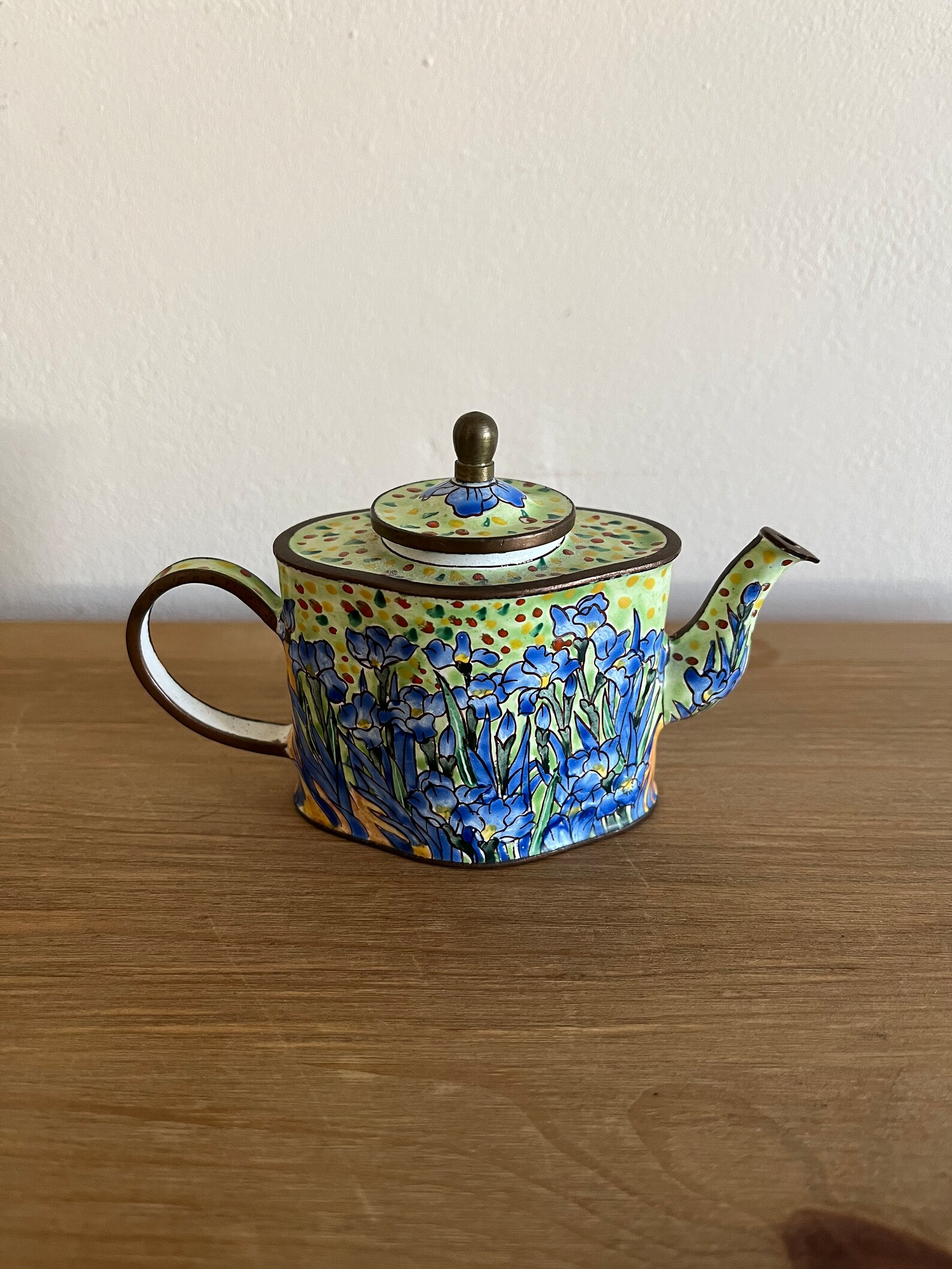 Trade Aid, Vincent Van Gogh Iris Blue Yellow Green Miniature Enamel ...