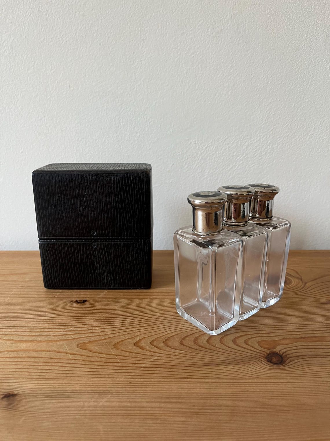 Vintage Leather Travel Case, Cologne, Scent Bottles. - Etsy UK