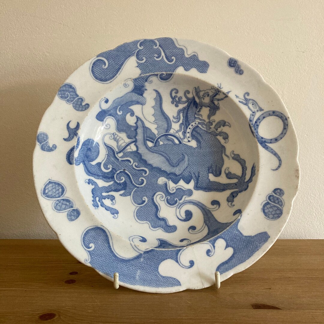 Antique Grainger, Lee & Co, Worcester Blue Dragon Soup Bowl, 1814-1839 ...