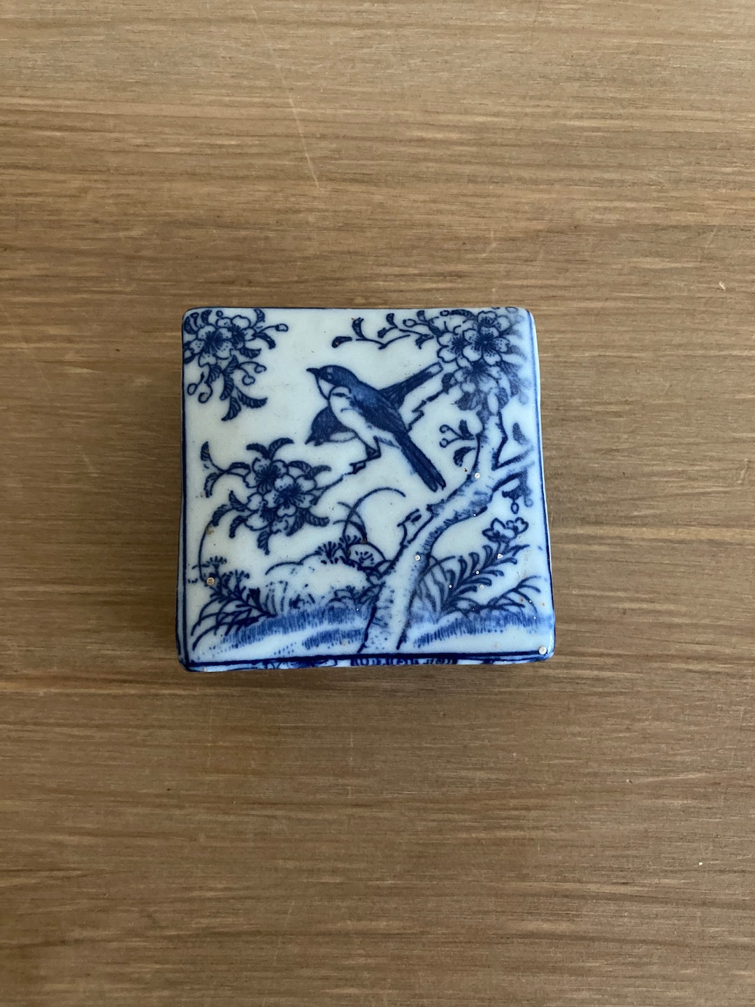 Vintage Chinese Ink Paste Box, Lidded, Porcelain, Trinket Box, Scholar ...